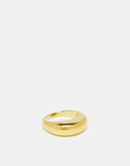 Lost Souls stainless steel puff ring in gold | ASOS