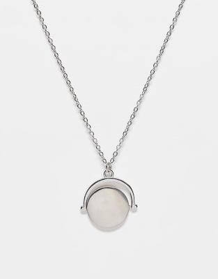Lost Souls stainless steel spinner pendant necklace in silver | ASOS