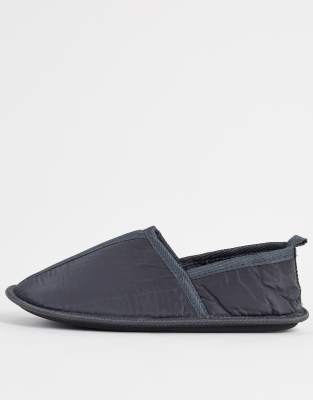 Loungeable nylon slippers in grey | ASOS