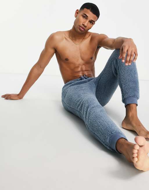 Loungeable sherpa trackies in vintage blue | ASOS