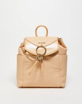 Love Moschino chain embellished backpack in natural | ASOS