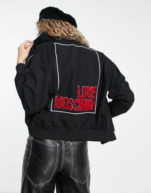 Love Moschino - Sweat avec logo encadré - Noir | ASOS