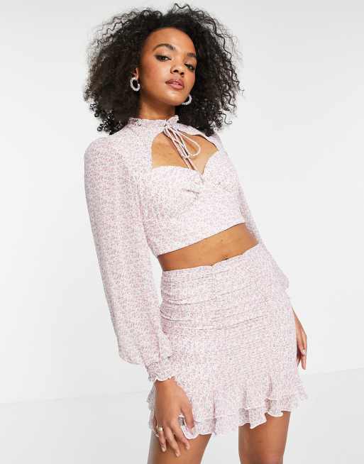 Love Triangle - Top d'ensemble façon corset tendance folk avec col ...