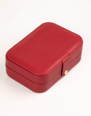 Lovisa Red faux leather rectangular jewellery case in red | ASOS