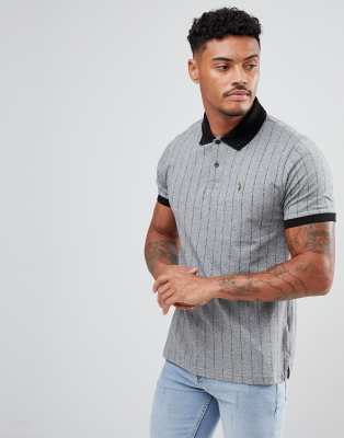 Luke Sport Bolt Taped Logo Polo Shirt in Grey | ASOS