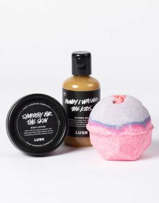 LUSH - Big Night In - Bath Discovery-sæt med showergel, bodylotion og ...
