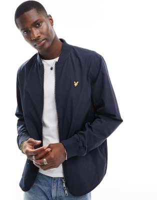 Lyle & Scott Bomber Jacket in Dark Blue | ASOS