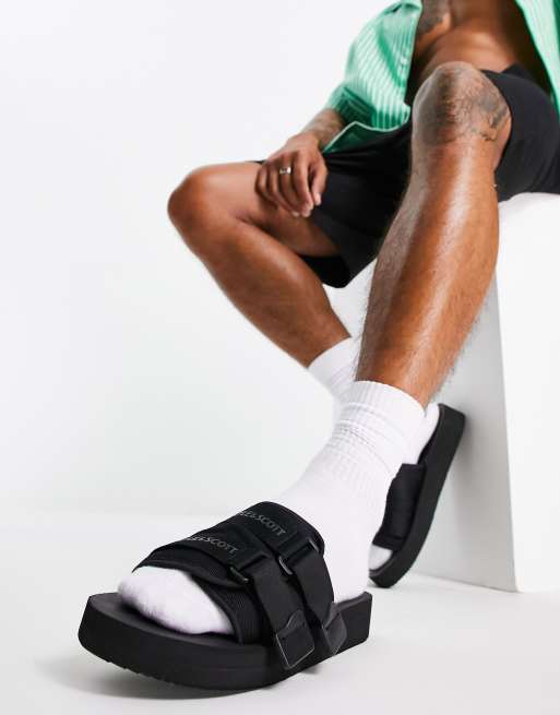 Lyle & Scott – Simpson – Slider in Schwarz mit Schnalle | ASOS