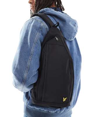 Lyle & Scott sling bag in jet black | ASOS