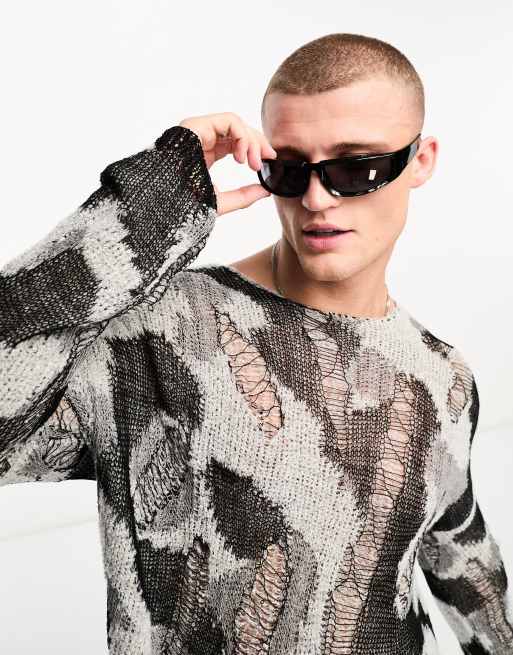 Madein. flat top racer sunglasses in black | ASOS