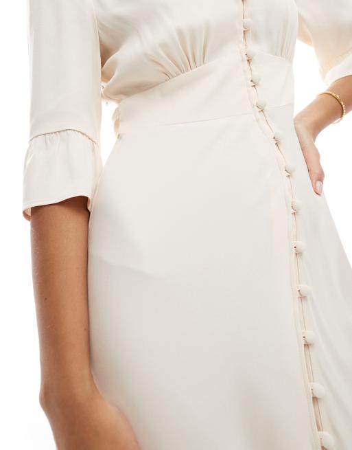 Maids to Measure Bridesmaid button front maxi dress in ivory | ASOS