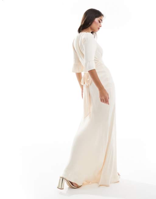 Maids to Measure Bridesmaid button front maxi dress in ivory | ASOS