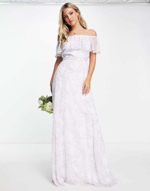 Maids to Measure - Robe longue de demoiselle d'honneur en mousseline à imprimé fleurs et ...