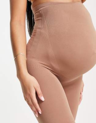 Mamalicious Maternity over the bump shapewear shorts in light brown