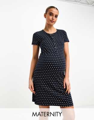 Mamalicious Maternity polka dot nightdress with nursing function in ...