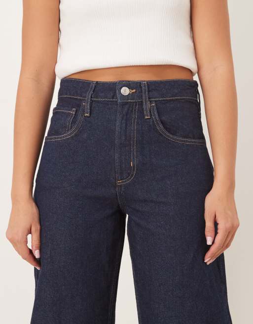 Mango Bet 100% cotton barrel leg jeans in indigo | ASOS