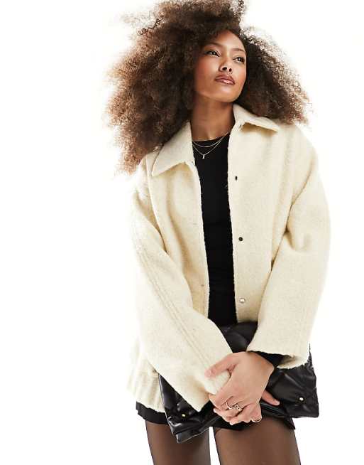 Mango brushed bomber in beige | ASOS Mango brushed bomber in beige | ASOS