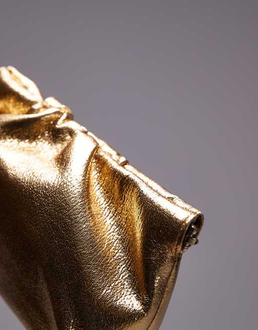 Mango chain detail clutch bag in gold | ASOS