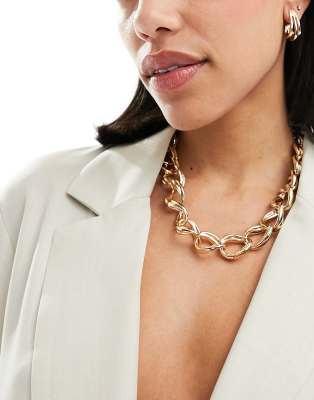 Mango chunky chain necklace in gold | ASOS