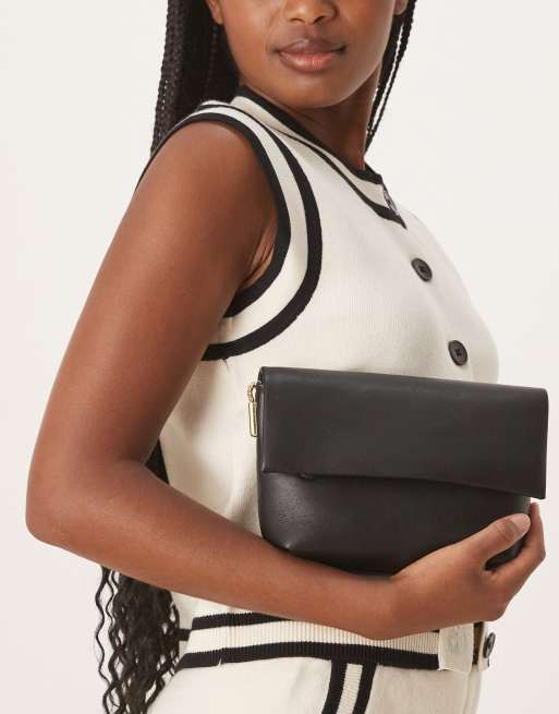 Mango classic crossbody bag with gold chain in black | ASOS