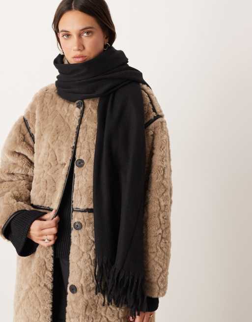 Mango classic scarf in black | ASOS