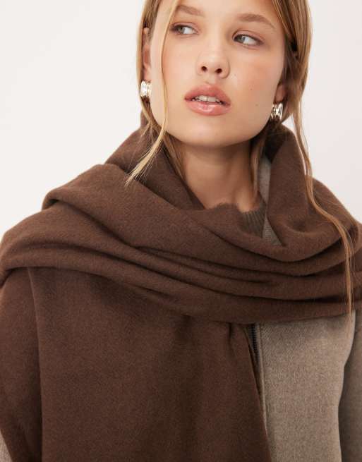 Mango classic scarf in brown | ASOS
