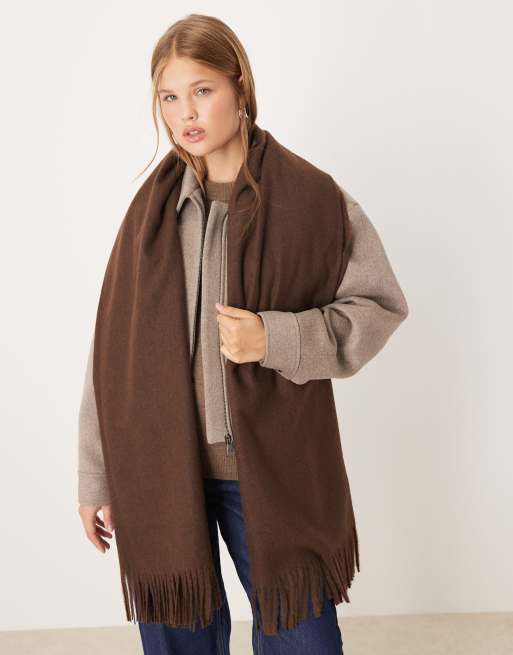 Mango classic scarf in brown | ASOS