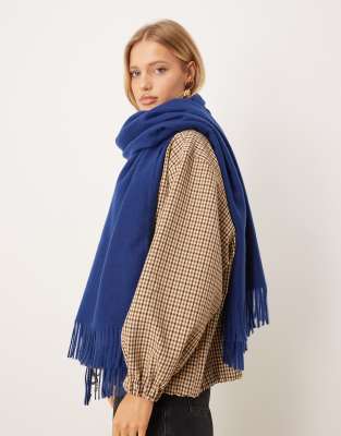 Mango classic scarf in electric blue | ASOS