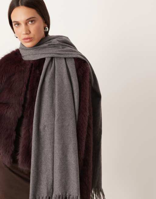 Mango classic scarf in grey | ASOS