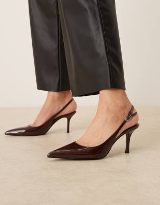 Mango classic slingback heels in cherry red | ASOS