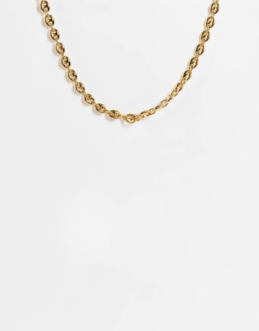 Mango Collier Chaîne à Maillons Entrecroisés Doré Asos