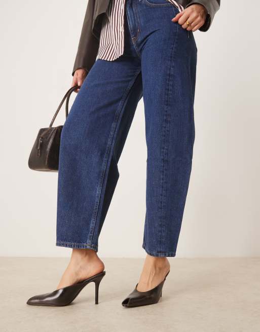 Mango high vamp heeled mule in dark brown | ASOS