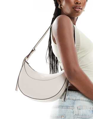 Mango leather look shoulder bag in white | ASOS