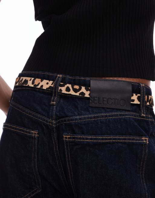 Mango leopard print belt in brown | ASOS