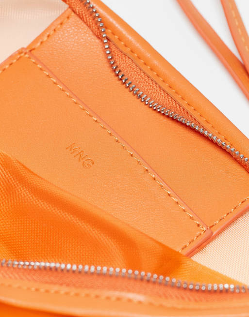 Mango mesh cosmetics bag in orange | ASOS