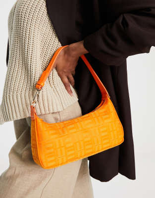 Mango monogrammed 90s shoulder bag in orange | ASOS