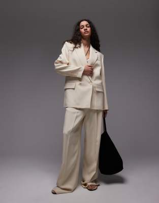 Mango oversized suit set in pale yellow | ASOS