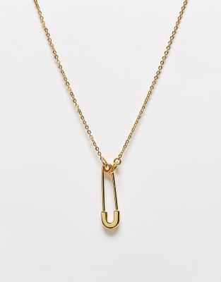 Mango paperclip gold necklace | ASOS