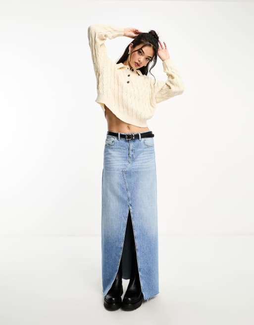 Mango polo top in cream | ASOS