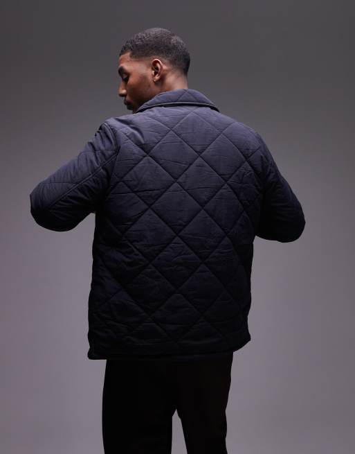 Mango quilted reversible jacket in navy & burgundy | ASOS