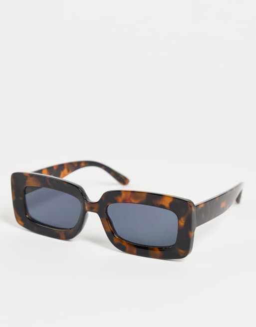 Mango Rectangular Sunglasses In Tortoiseshell Asos