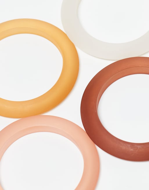 Mango resin multi pack bangles in neutral | ASOS