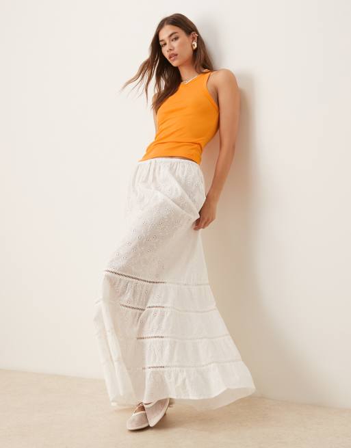 Mango ribbed tank top in orange | ASOS