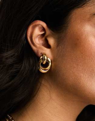 Mango ring detail earrings in gold | ASOS