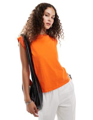 Mango sleeveless tank top in orange | ASOS