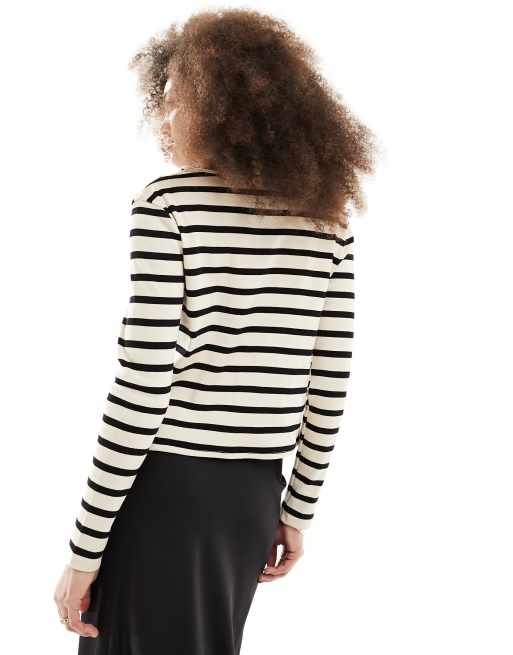 Mango stripe cardigan in off white | ASOS