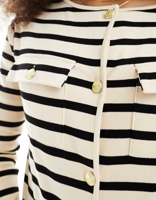 Mango stripe cardigan in off white | ASOS
