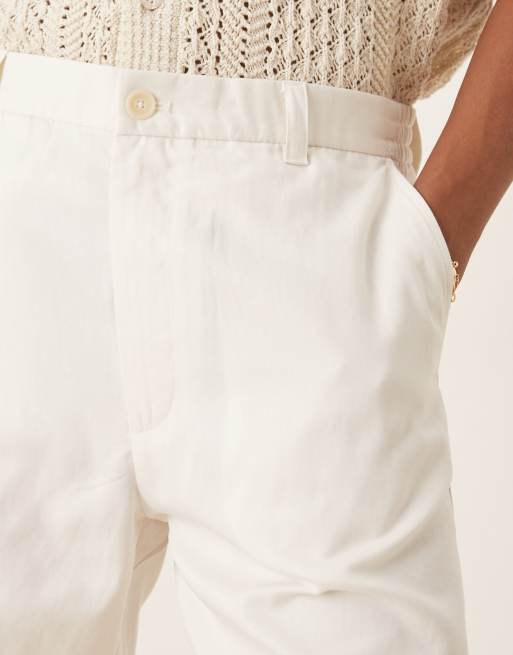 Mango tailored shorts in ecru | ASOS