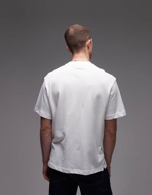 Mango textured regular fit t-shirt in white | ASOS