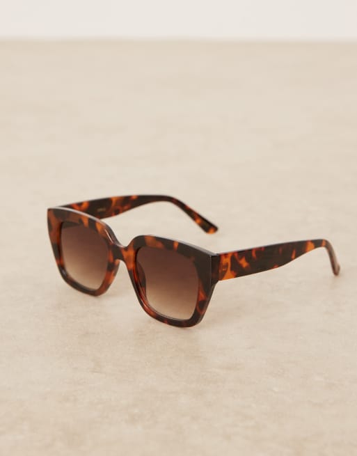 Mango tortoise shell square frame sunglasses in brown | ASOS